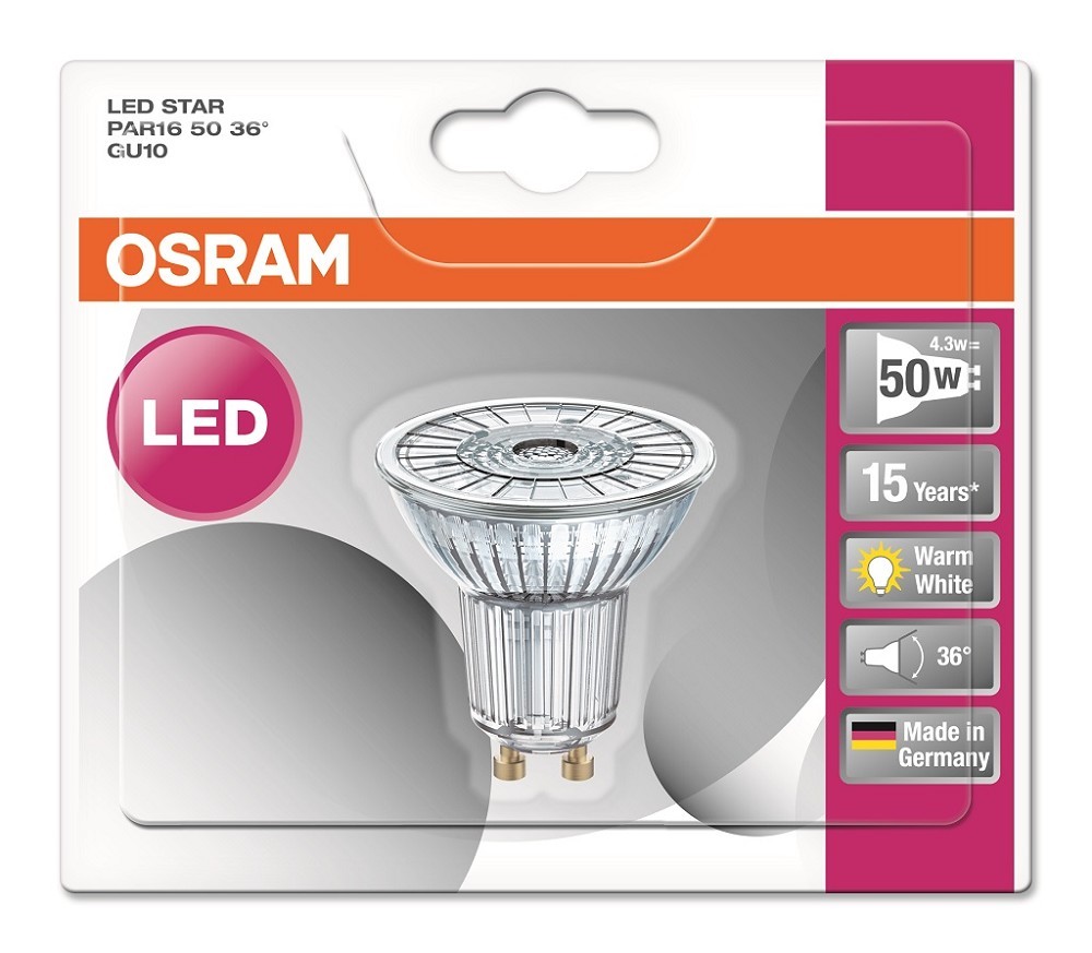 4 3w Osram Star Par16 50 36° Gu10 2700k 50w Led Lampen Osram